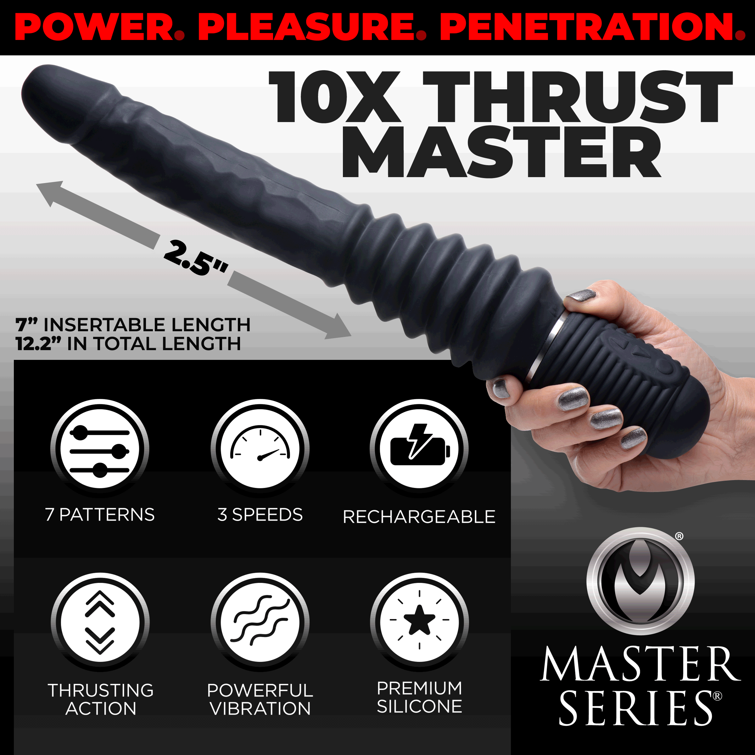 10X Silicone Vibrating And Thrusting Dildo TheNaughtyList
